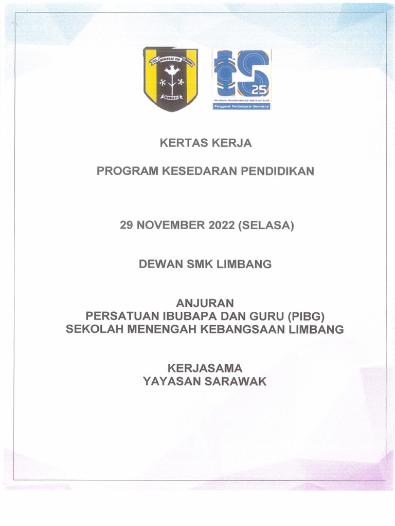 SMK Limbang. Limbang - Program Kesedaran Pendidikan | PDF