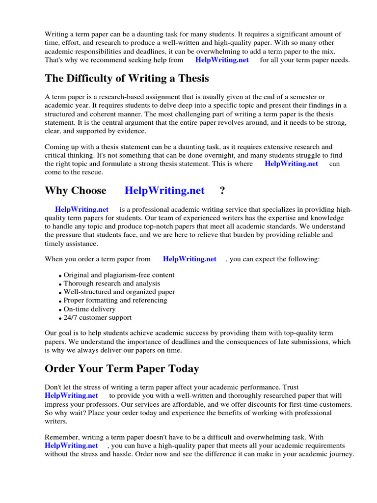 Term Paper Writing Made Easy | PDF | Citation | Academic Publishing