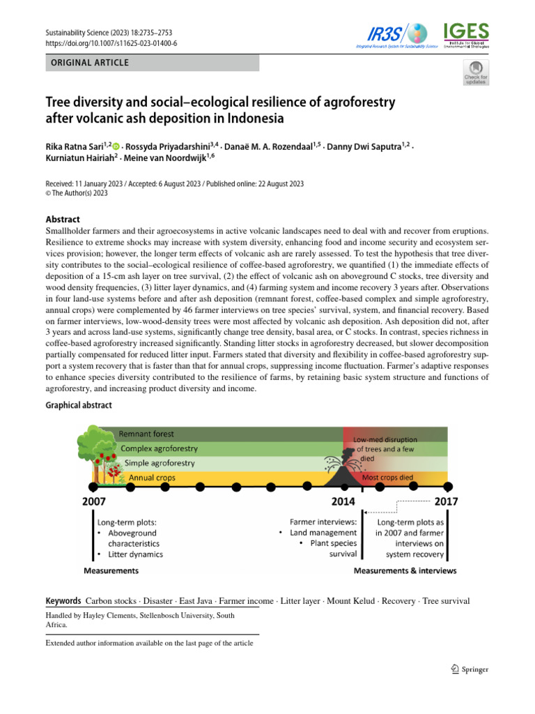 Tree Diversity Boosts Agroforestry Resilience | PDF | Ecological ...
