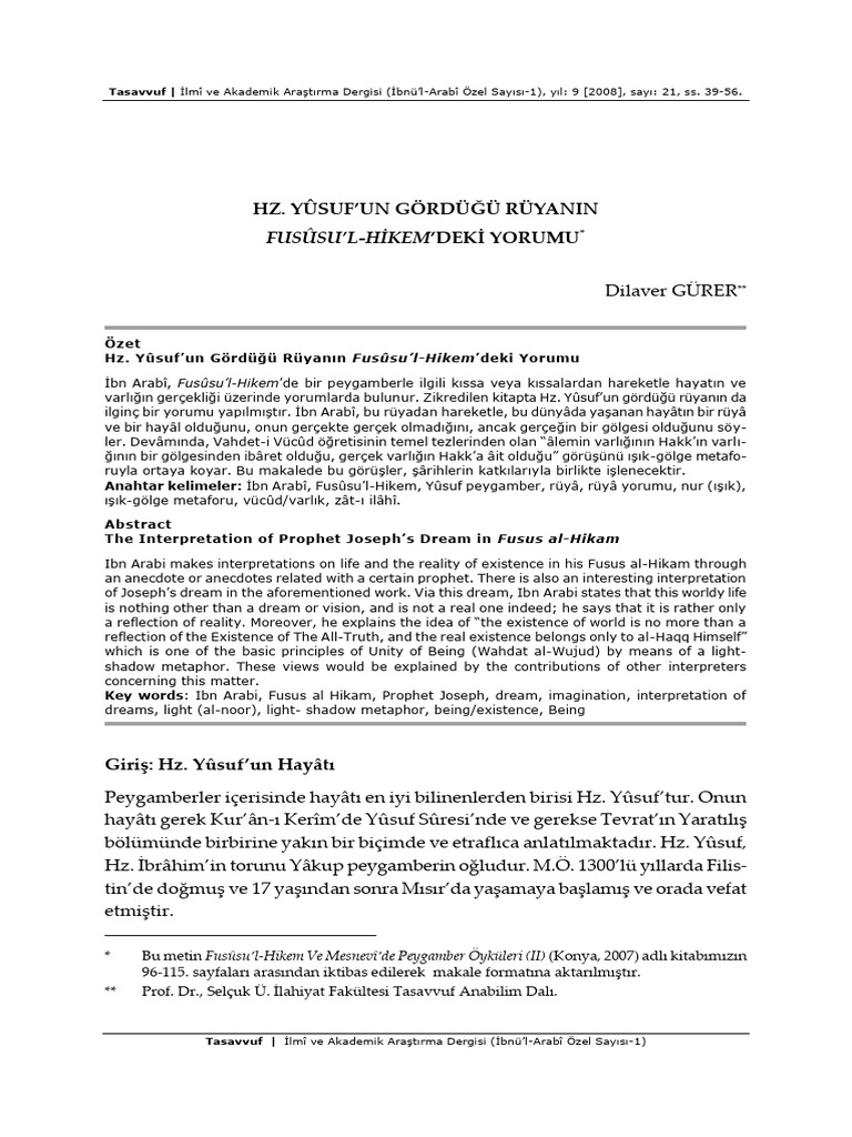 dilaver gürer hz.yusuf | PDF