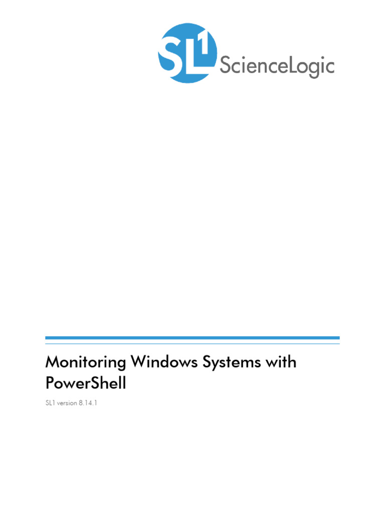 Sciencelogic Monitoring Windows Powershell 8-14-1 | Download Free PDF ...