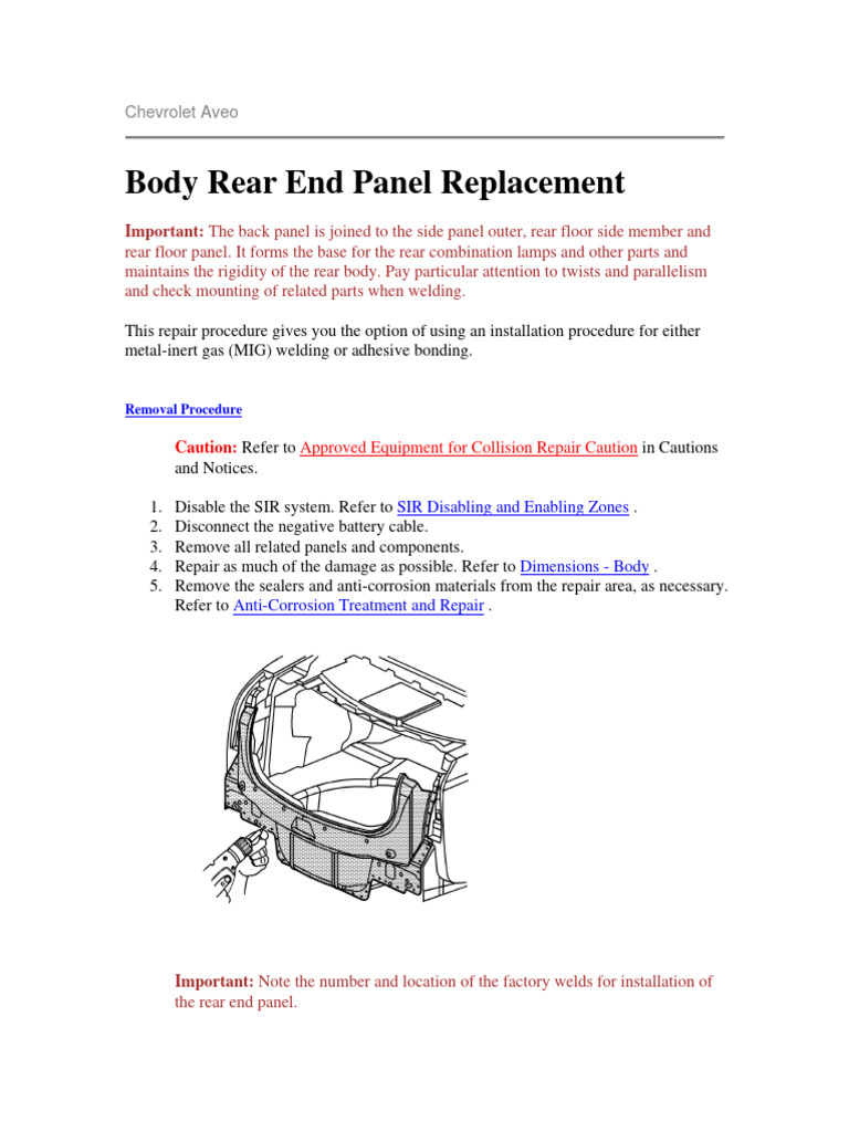 01 Body Rear End Panel Replacement | Download Free PDF | Welding ...