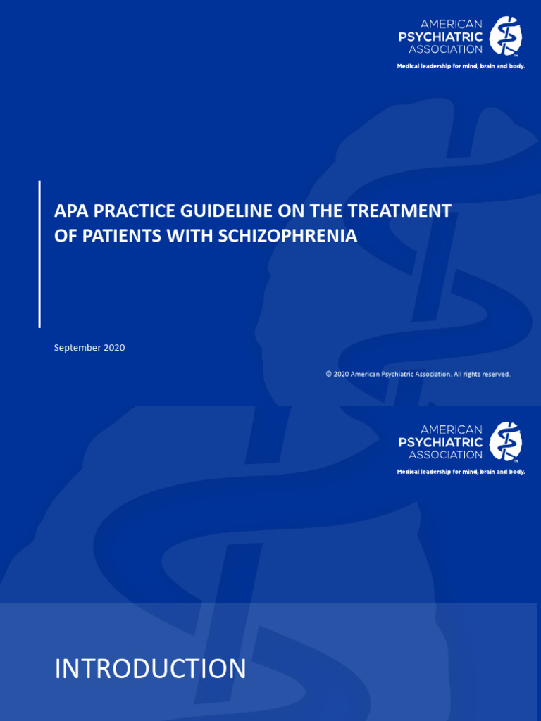 APA Schizophrenia Clinical Practice Guidelines Training Slides | PDF ...
