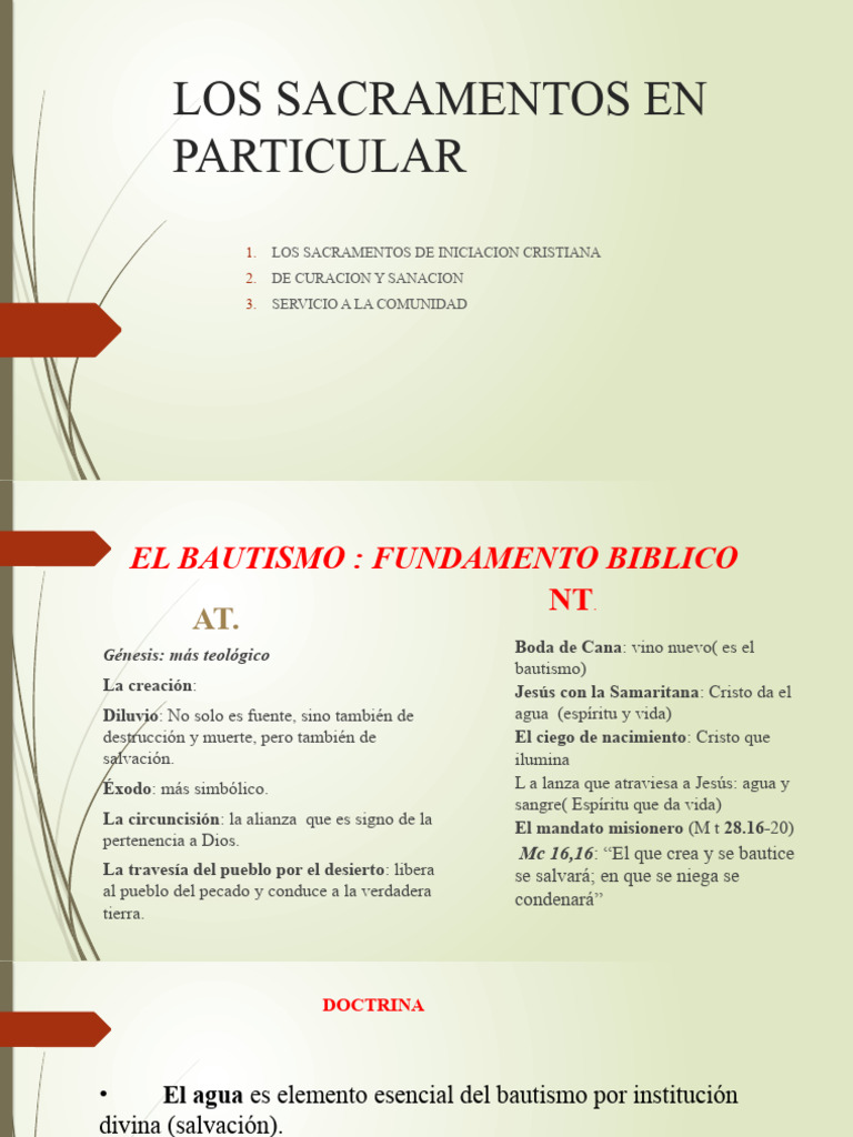 El Bautismo | PDF | Bautismo | Sacramentos
