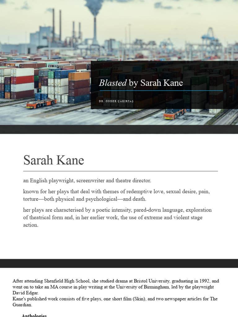 Blasted by Sarah Kane | PDF | Theatre