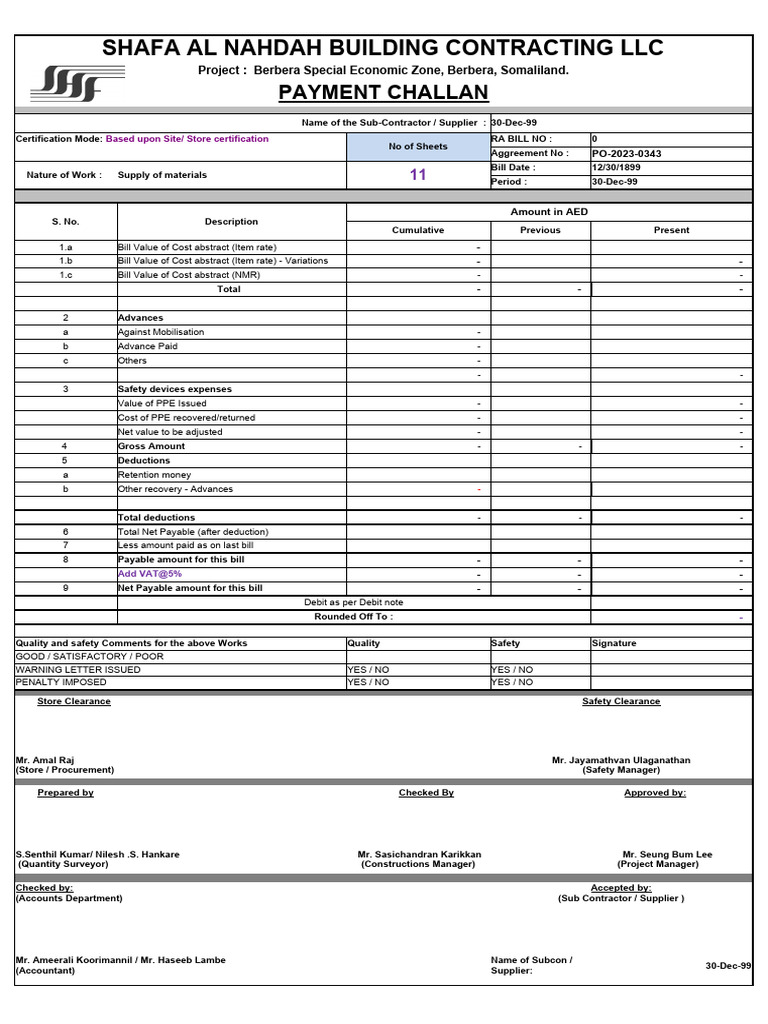 PC - 01-Subcon & Supplier Format | PDF | Tax Deduction | Business