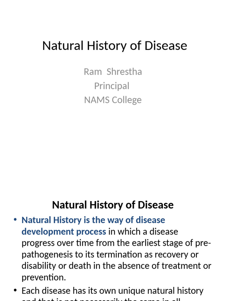 Stages of Natural History of Disease | PDF | Infection | Pathogenesis
