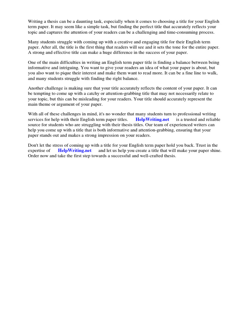 English Term Paper Titles | PDF | Brand