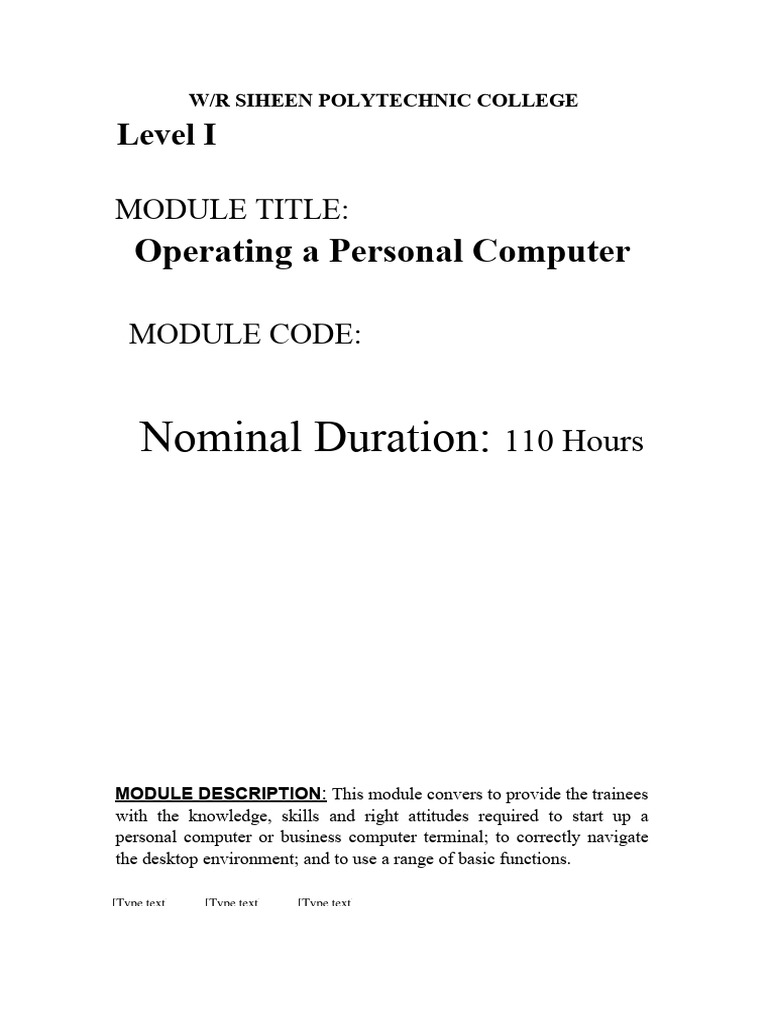 Operate A Personal Computer PDF | PDF | Directory (Computing) | Icon (Computing)