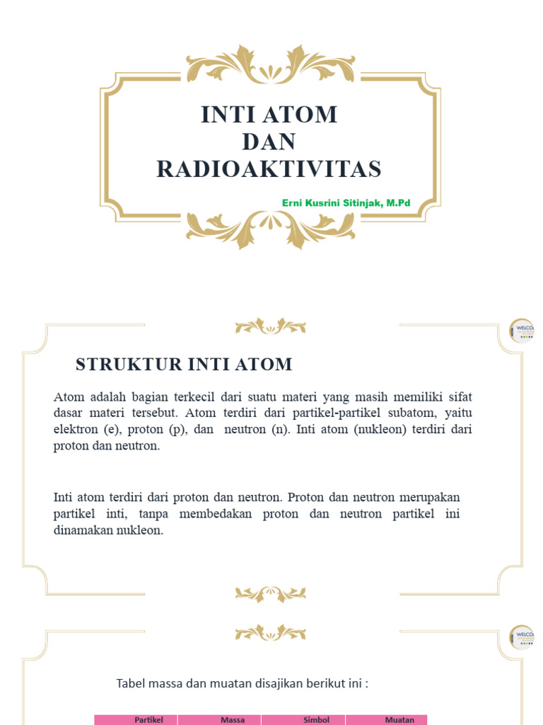 Inti Atom Dan Radioaktivitas | PDF | Metode & Bahan Ajar