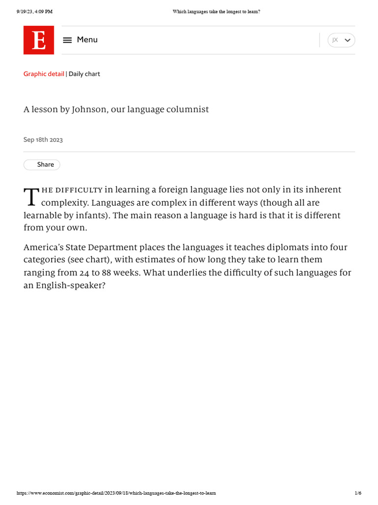 Which Languages Take The Longest To Learn | PDF | Arabic | Alphabet