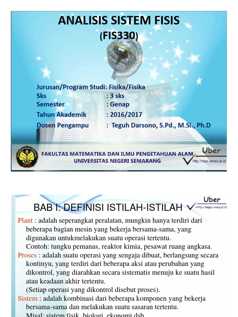 Bahan Ajar Analisis Sistem Fisis Bahan Ajar Analisis Sistem Fisis Pertemuan 1 ASF | PDF