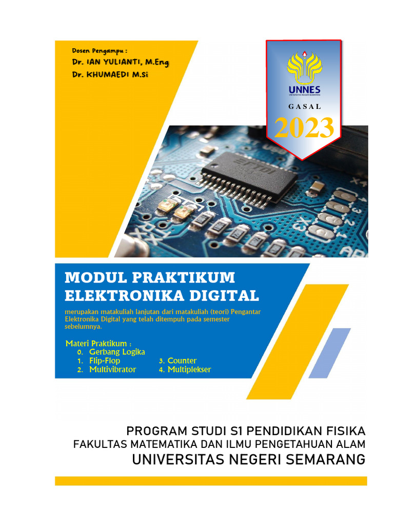 Bahan Ajar Praktikum Elektronika Digital Modul PED Gs23 | PDF
