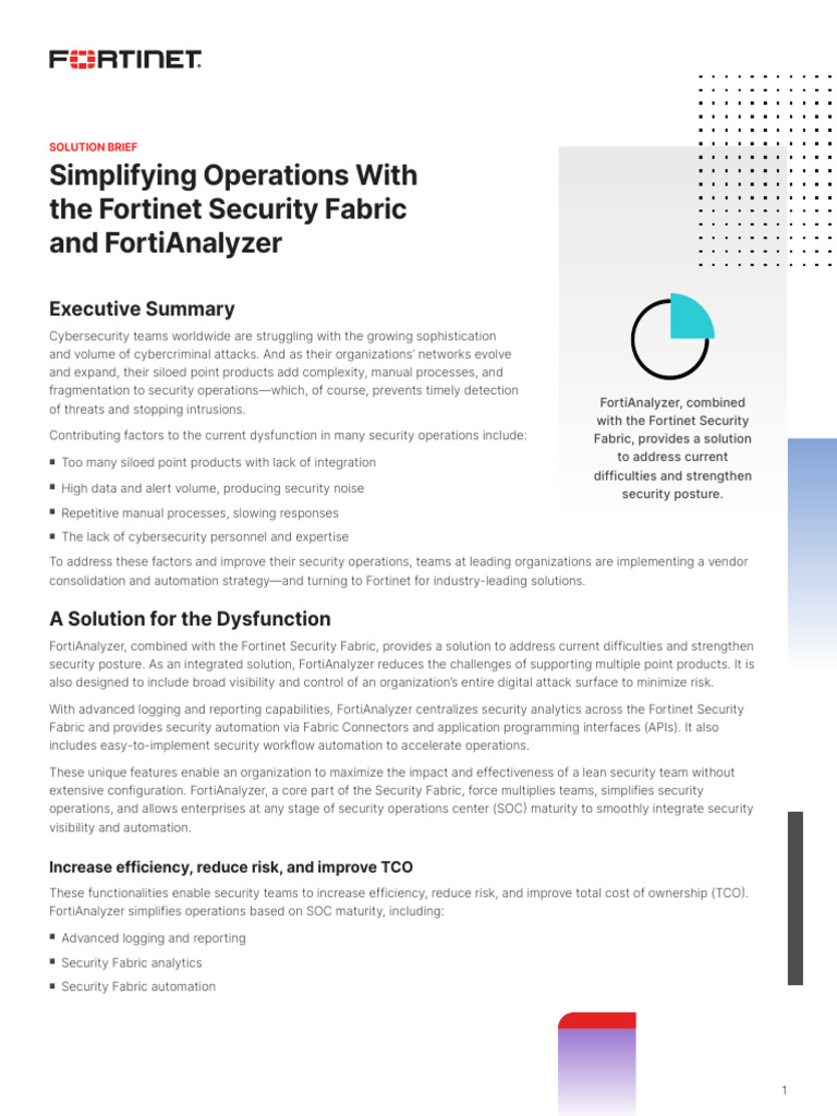 Simplifying Operations With The Fortinet Security Fabric and ...