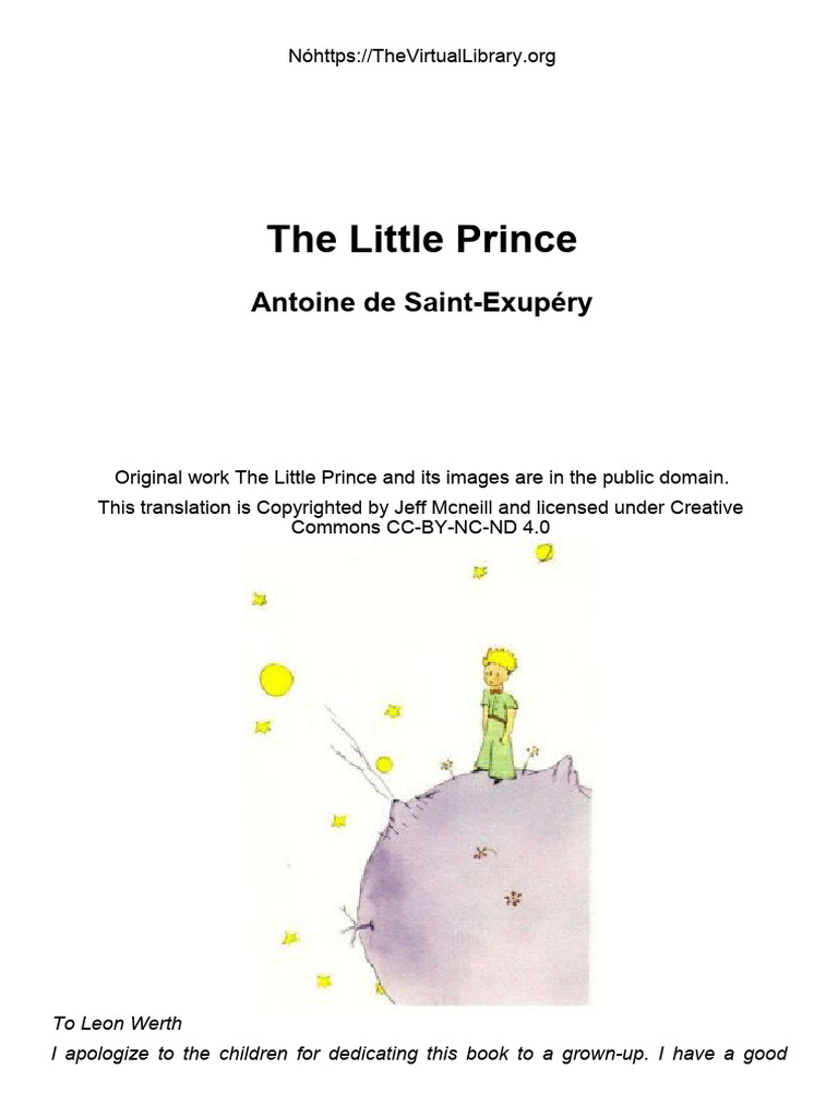 The Little Prince: Public Domain Text | PDF | The Little Prince