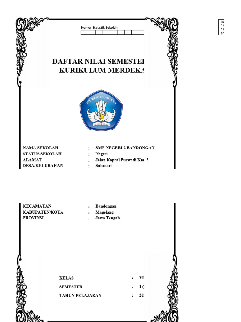 Daftar Nilai Kurikulum Merdeka Pdf