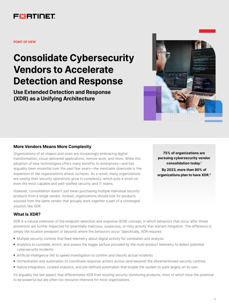 Consolidate Cybersecurity Vendors To Accelerate Detection and Response ...