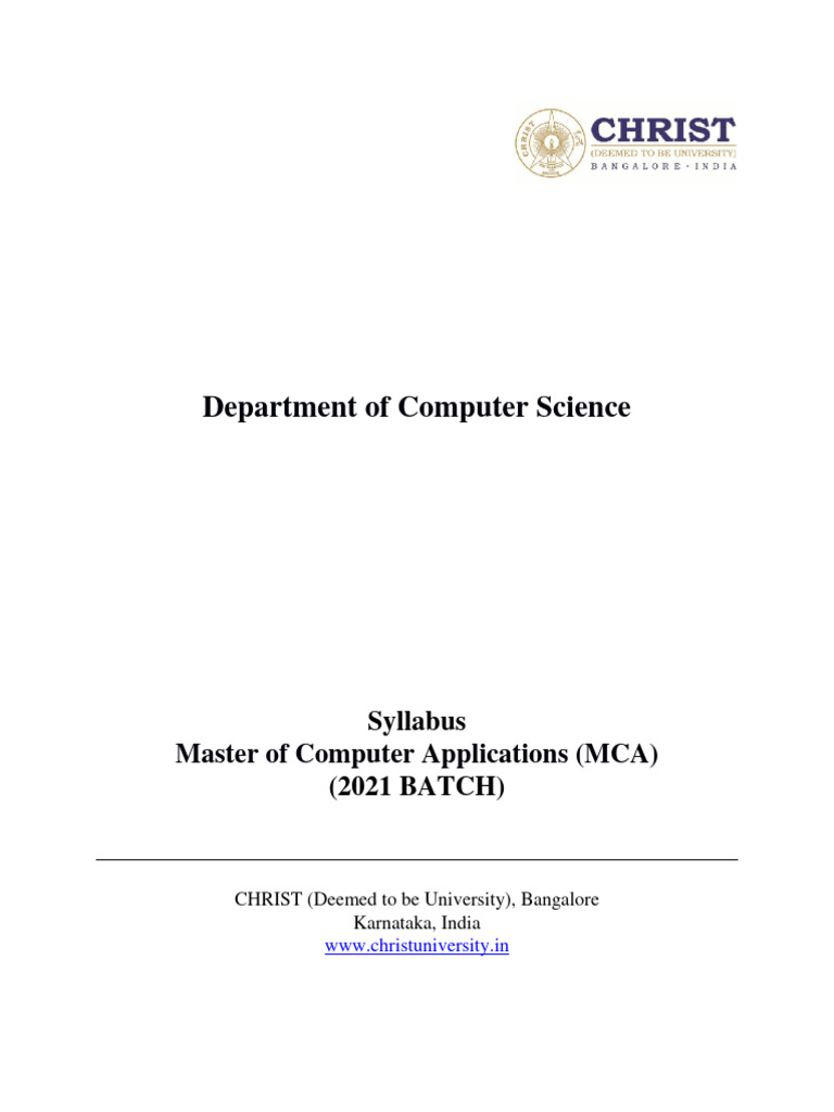 MCA Syllabus 2021-2022 Overview | PDF | Pointer (Computer Programming) | Probability Distribution