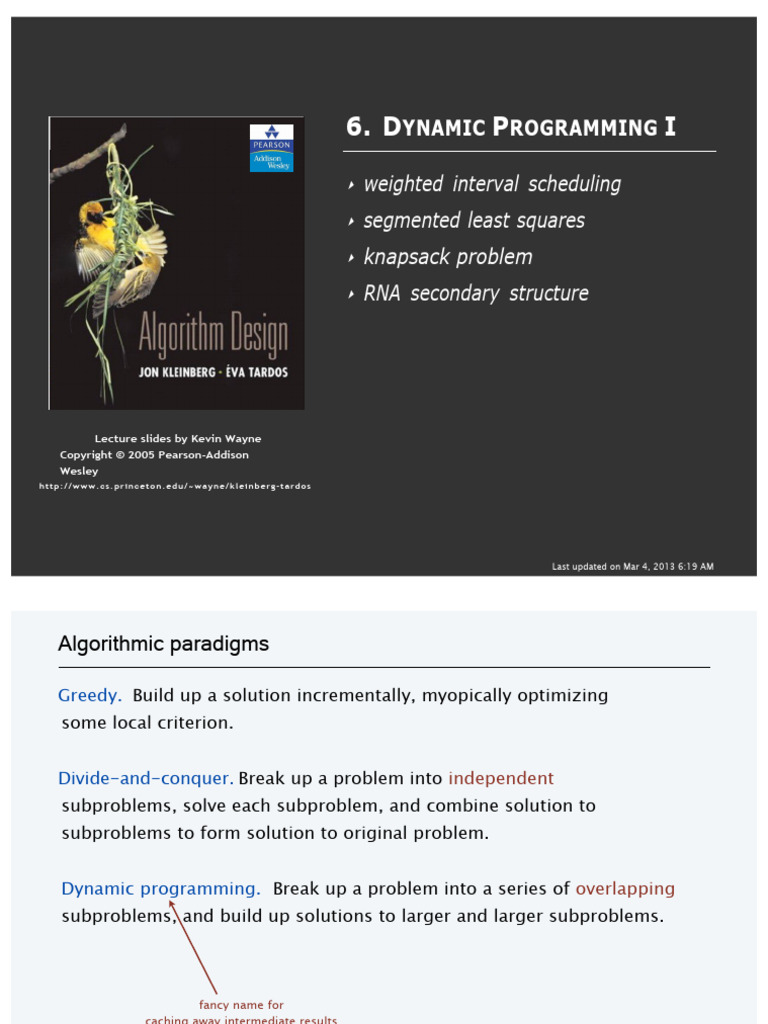 06 Dynamic Programming I | PDF | Dynamic Programming | Computer Programming