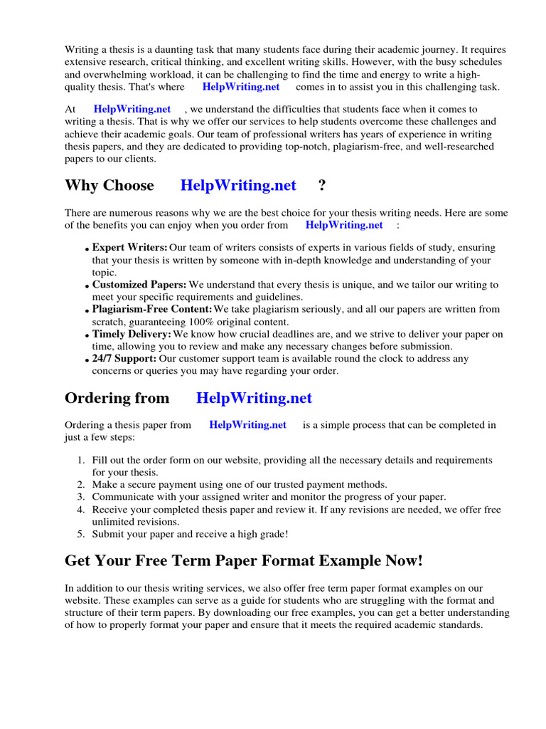 Term Paper Format Example Free | PDF | Thesis | Essays