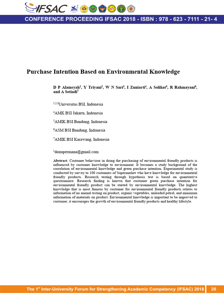 File Artikel Proseding IFSAC | PDF | Consumer Behaviour | Linear Regression