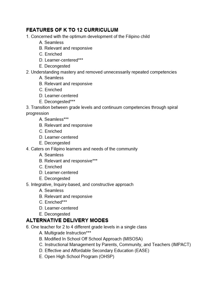 Features of K-12 | PDF | Teachers | Learning