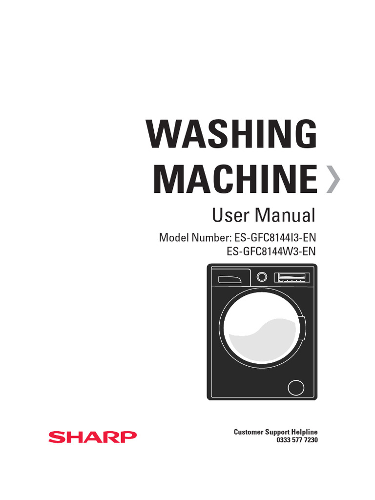 Sharp Washing Machine Manual PDF | PDF | Washing Machine | Laundry