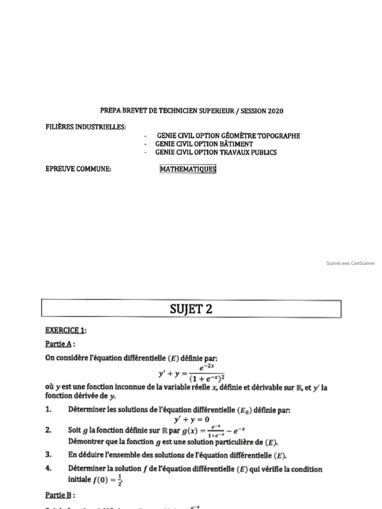 Maths BTS GCI 2020 | PDF
