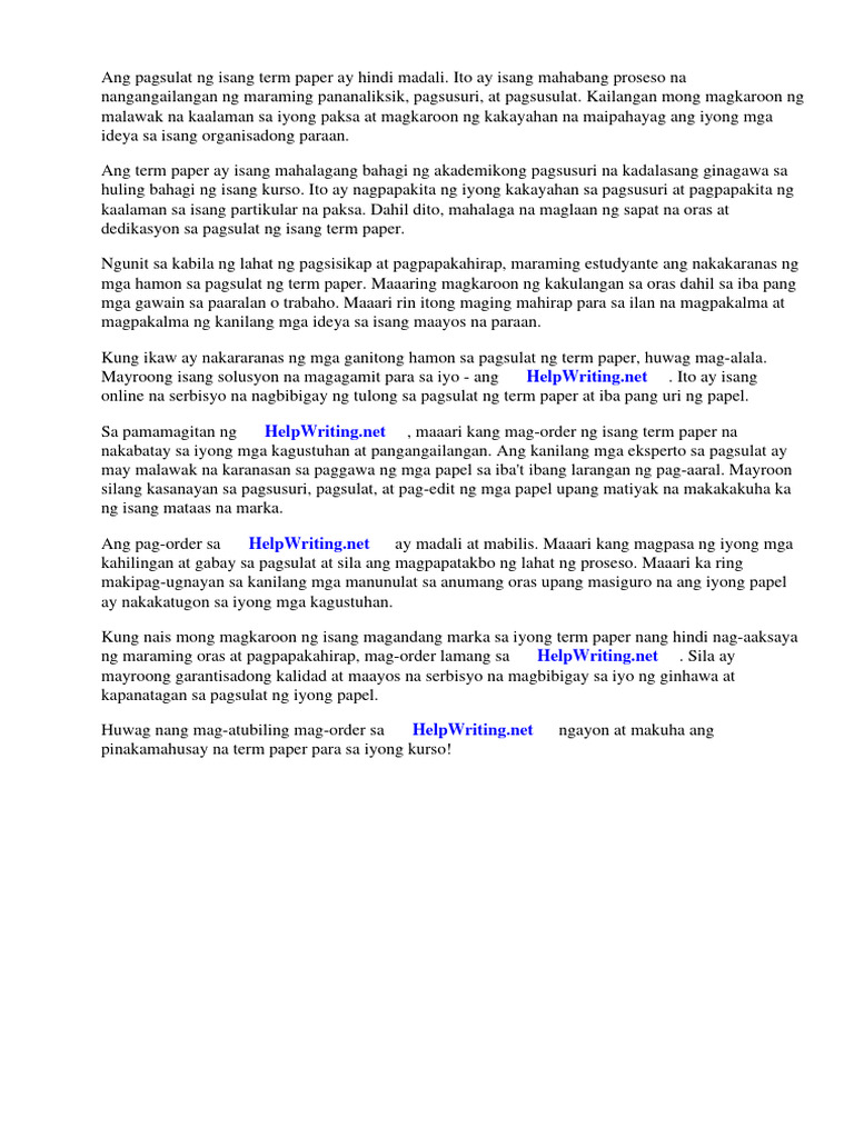 Panimula NG Term Paper | PDF