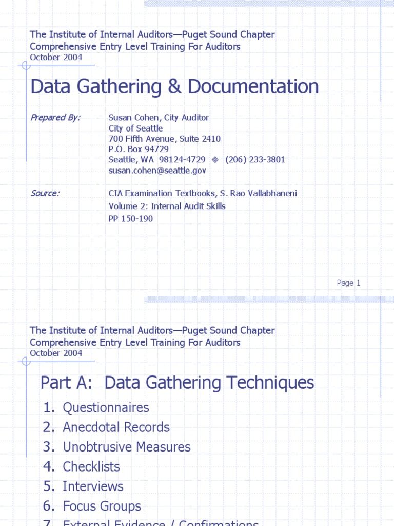 Data Gathering | PDF | Internal Audit | Audit