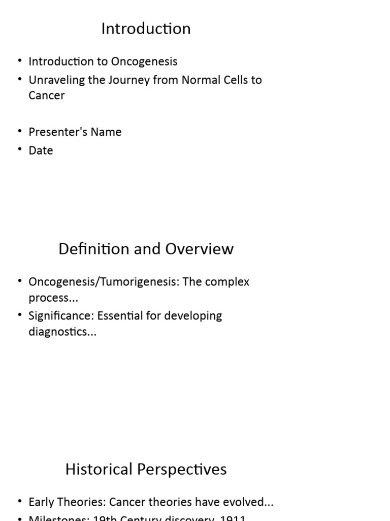 Introduction To Oncogenesis Presentation | PDF