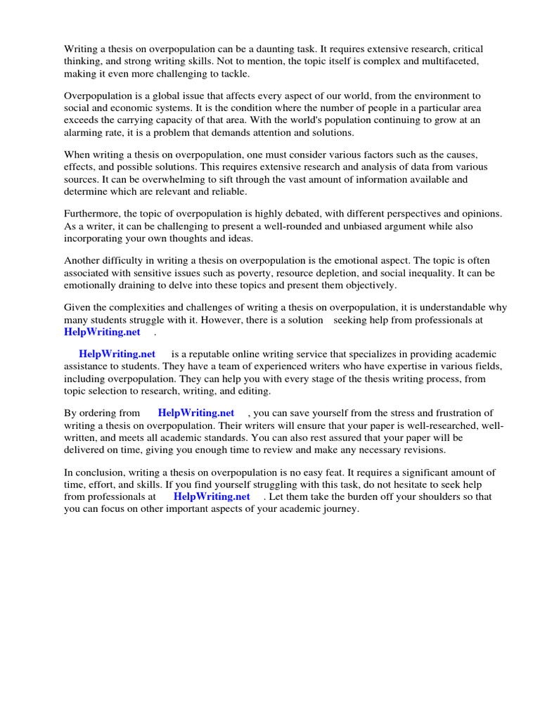 Term Paper of Overpopulation | PDF | Human Overpopulation | Sustainability