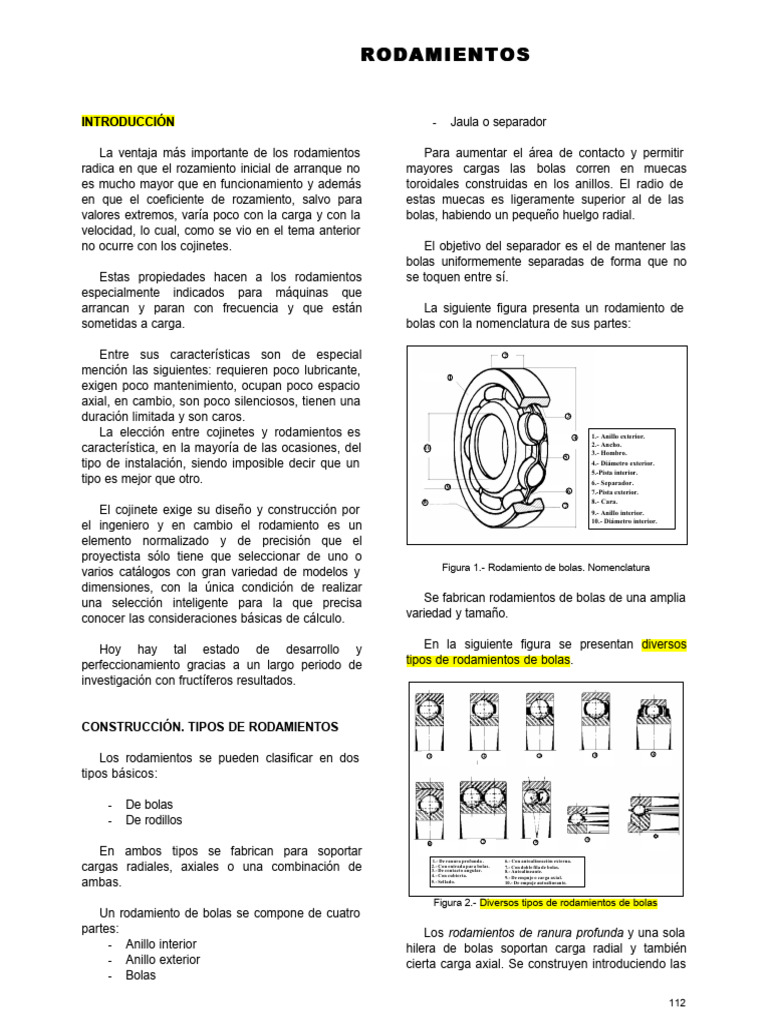 Rodamiento-Teoría-TP-03-2023 | PDF | Rodamiento (Mecánico) | Bienes manufacturados