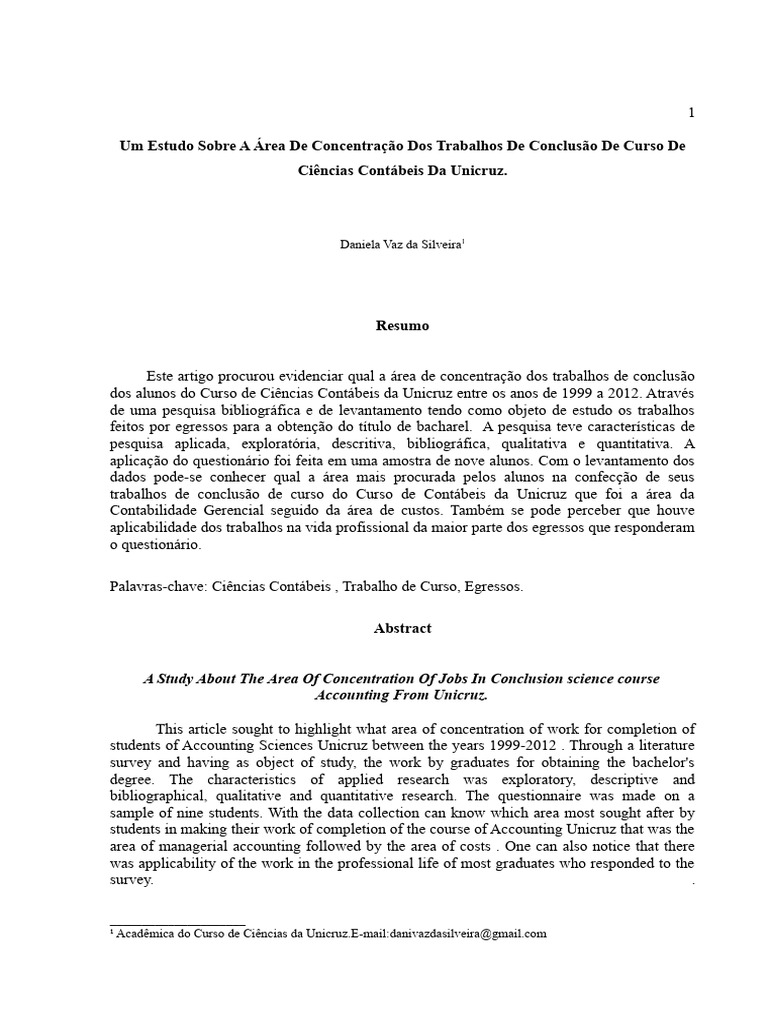 Daniela Vaz Da Silveira | PDF | Science | Contabilidade