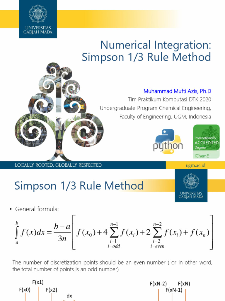 04 Tutorial Simpson Method | PDF | Chemical Reactor | Integral