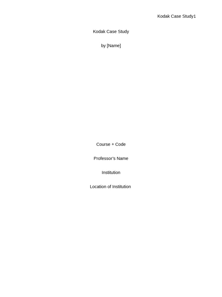 Kodak Case Study 2.edited | PDF | Competitive Advantage | Mergers And Acquisitions