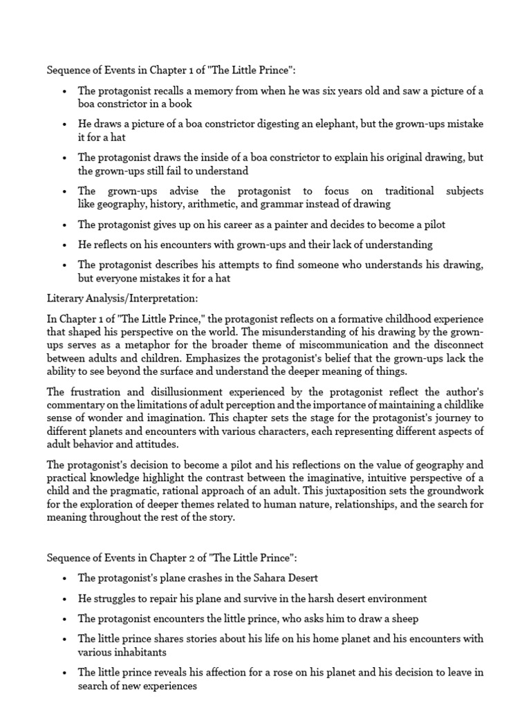 Chapter 1 and 2 | PDF | The Little Prince | Experience