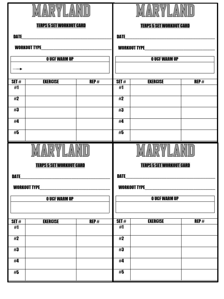 TErps Workout Card | PDF