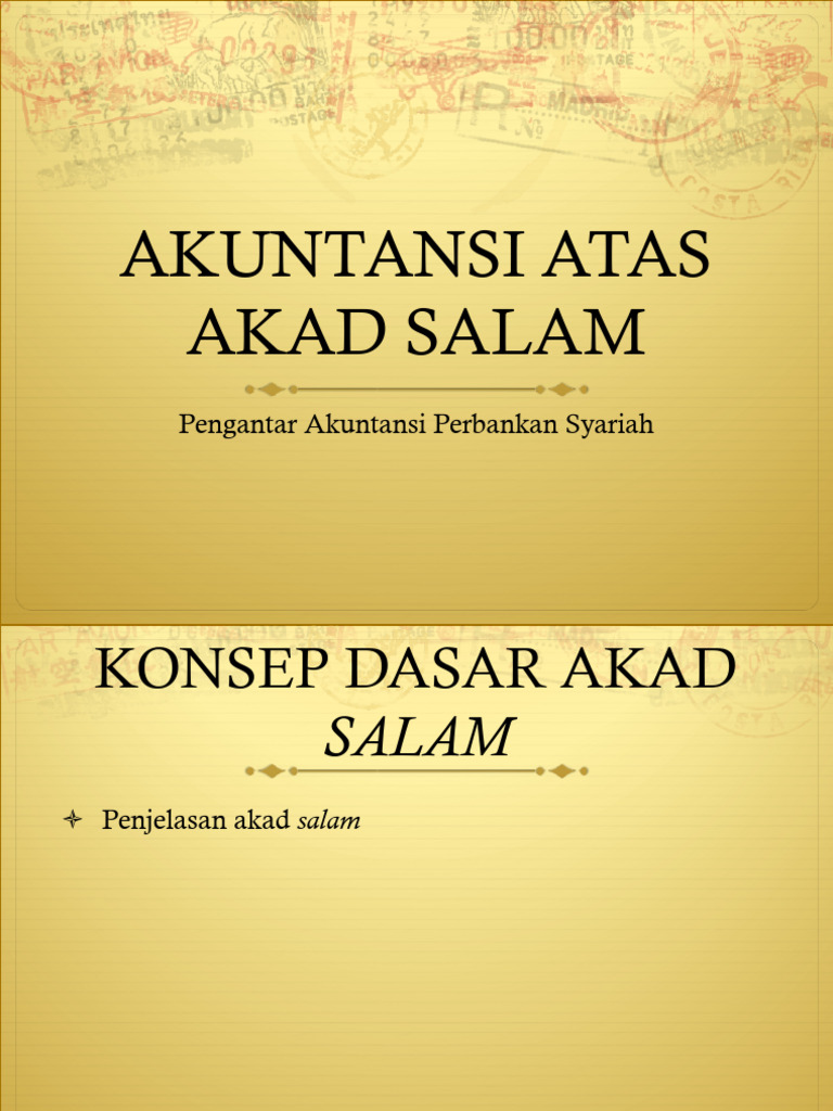 Akuntansi Akad Salam dalam Bank Syariah | PDF | Hukum