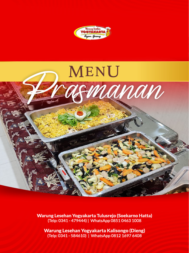 Menu Prasmanan Warung Lesehan Jogja | PDF