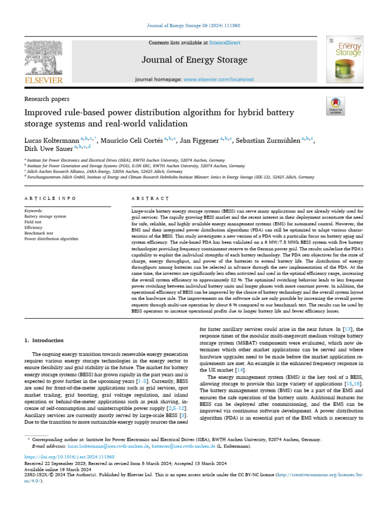 Improved Rule Based Power Distribution Algorithm For Hybr 2024 Journal ... Improved Rule Based Power Distribution Algorithm For Hybr 2024 Journal ...