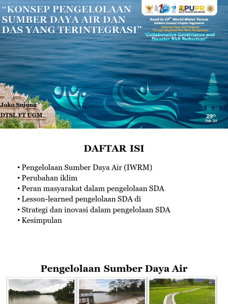 Prof. Dr. Ir. Joko Sujono, M.eng - WWF Jogja 2024-JSJ | PDF