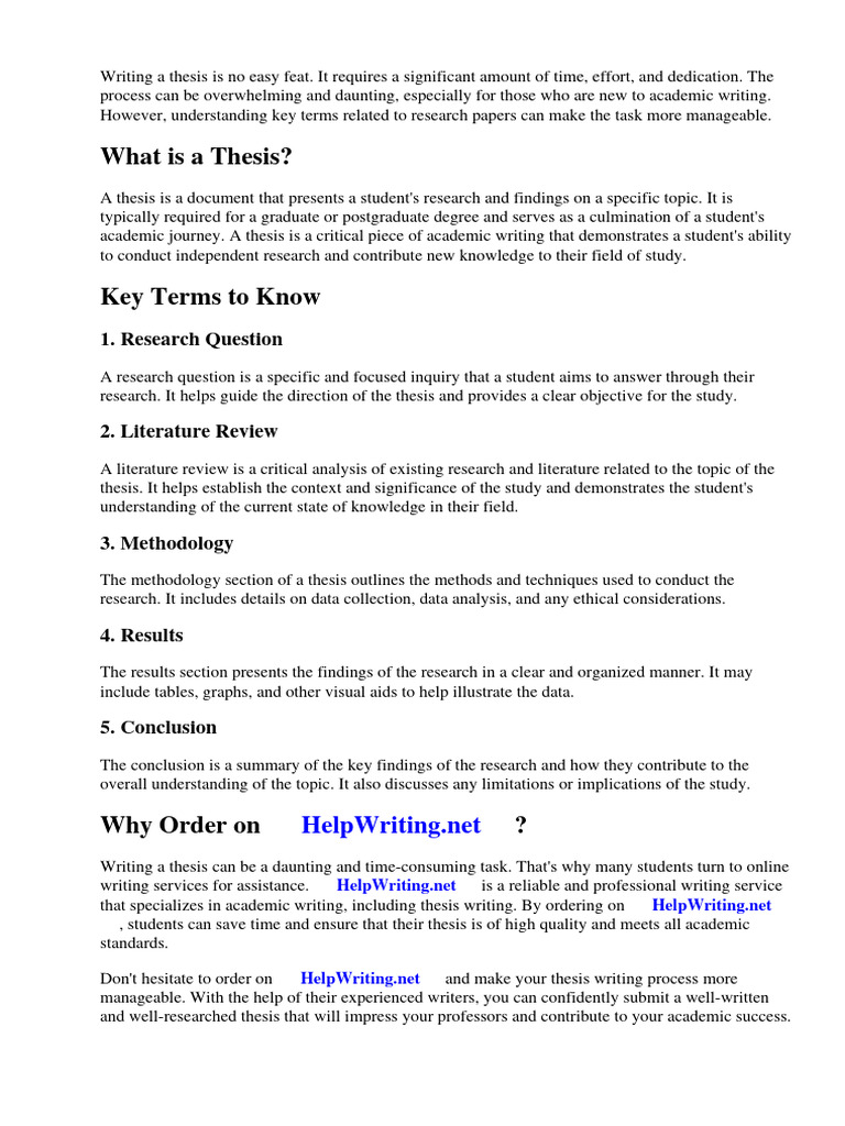 Key Terms Research Paper | PDF | Scientific Method | Methodology
