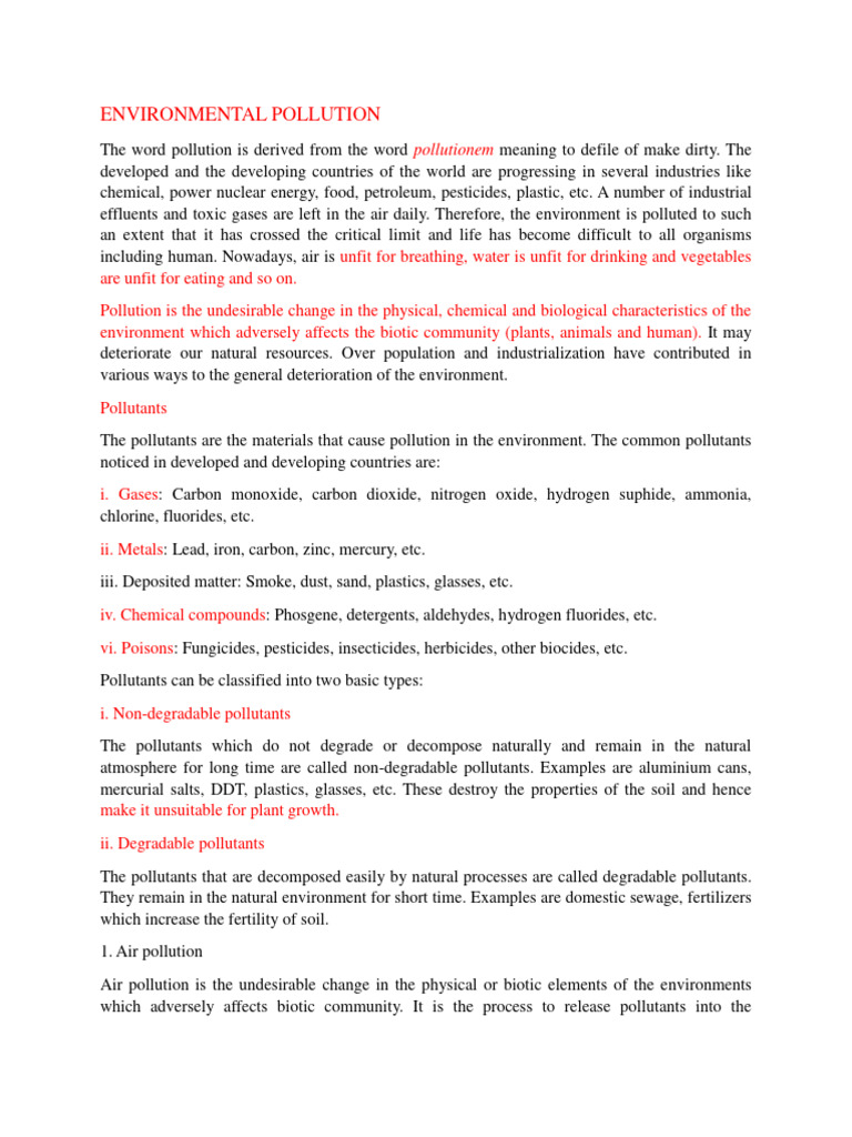Environmental Pollution | Download Free PDF | Water Pollution ...