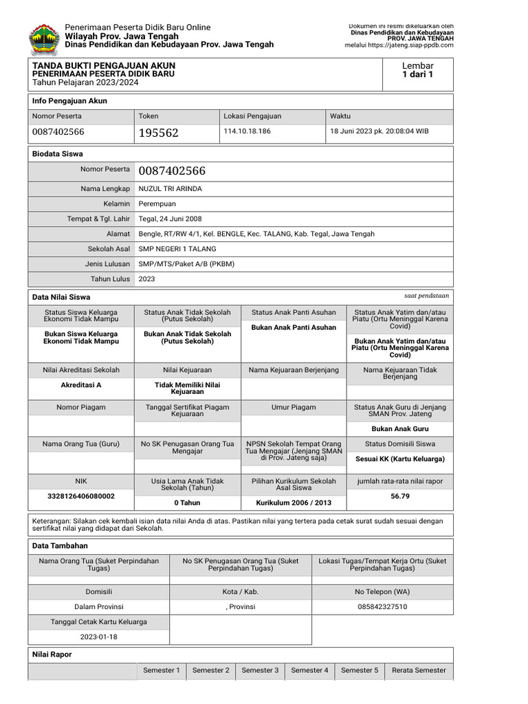 Bagi 'Tanda Bukti Pengajuan Akun_ 0087402566 _ NUZUL TRI ARINDA202409 ...