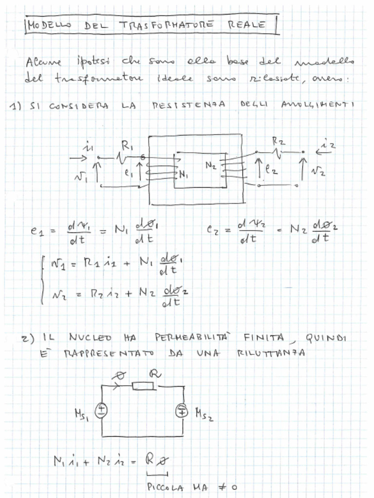 Modello Del Trasformatore Reale | PDF