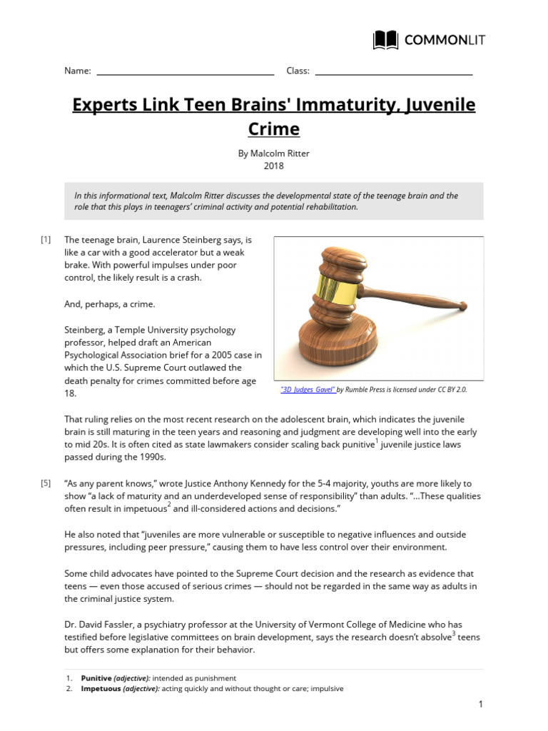 Teen Brain Development and Crime | PDF | Juvenile Delinquency | Adolescence