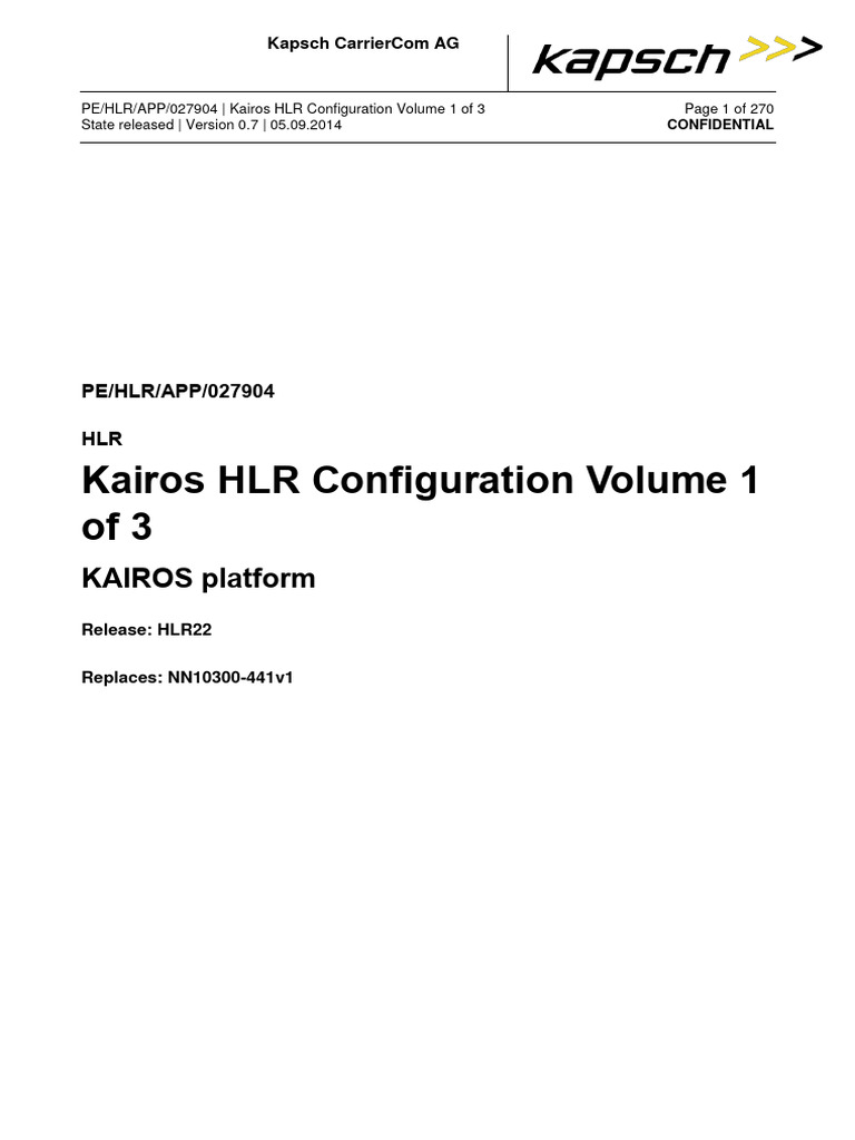 Kairos HLR Configuration Volume 1 of 3 | PDF | Proxy Server | Command Line Interface