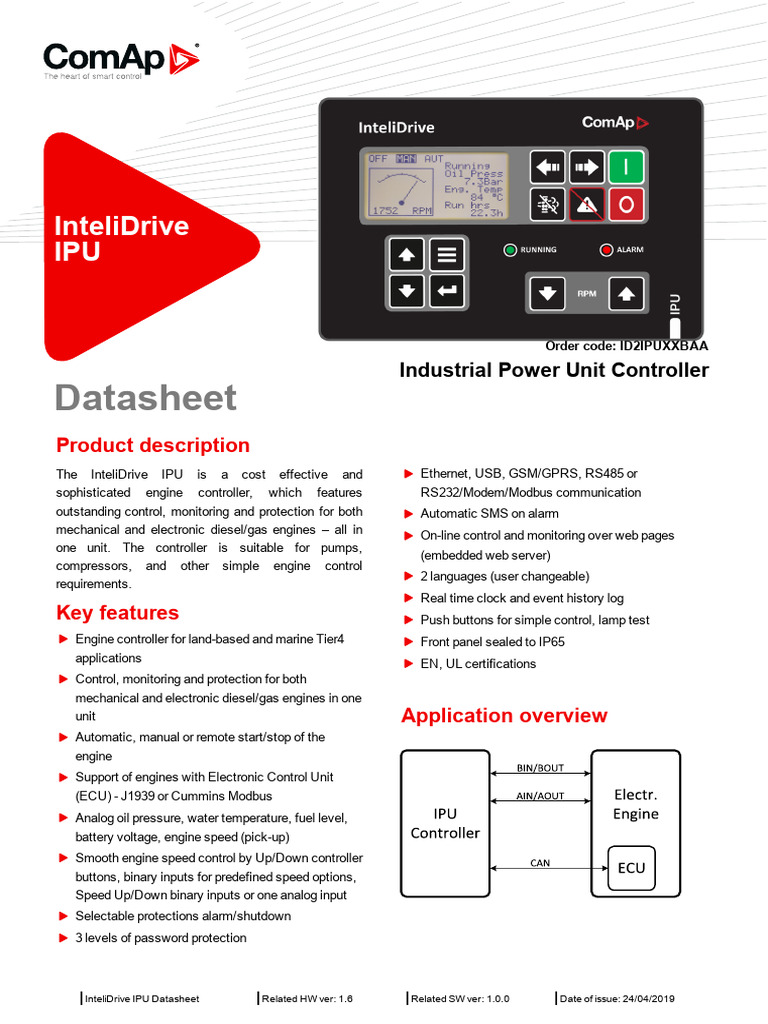 InteliDrive IPU Datasheet | PDF | Hertz | Power Supply