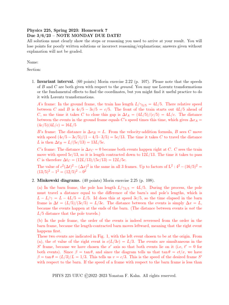 HW7Solutions PDF | PDF | Physical Quantities | Mathematical Physics